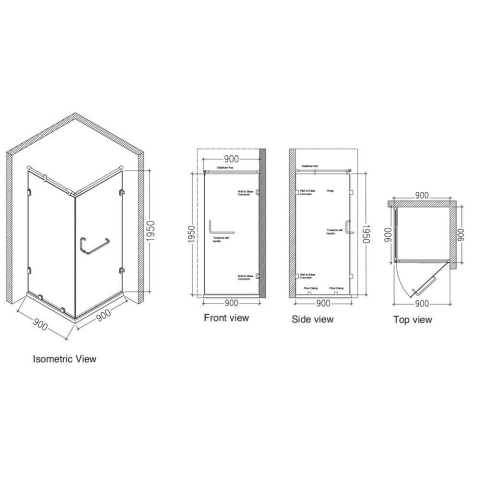 Jaquar Shower Enclosure, Frameless, IARA : 1840-P Price | Jaquar UAE